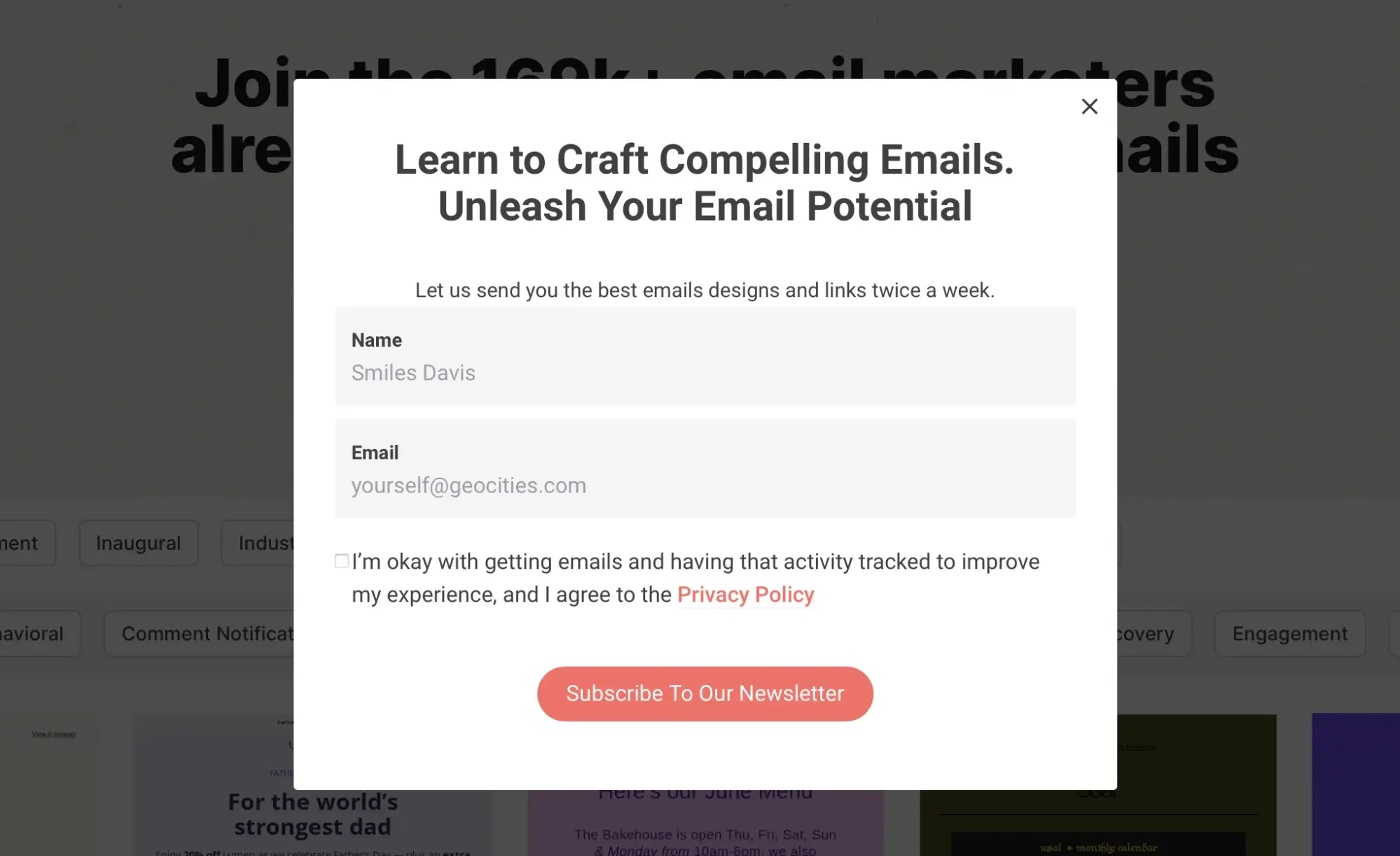 21 increíbles ejemplos de suscripción a newsletters para tu inspiración — Claspo.io